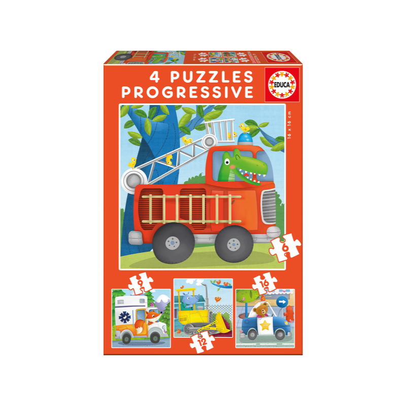 Educa 4 Puzzles Progressive- Rescue Patrol – Nuts For Candy & Toys